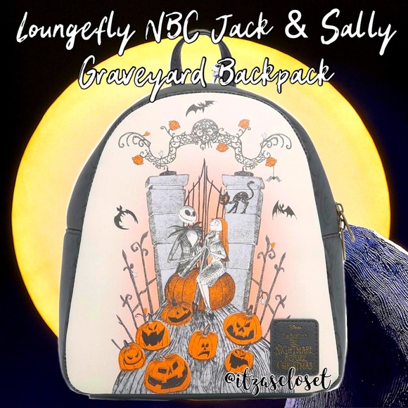 Loungefly | Bags | Loungefly The Nightmare Before Christmas Jack Sally Graveyard Backpack Nwt ...